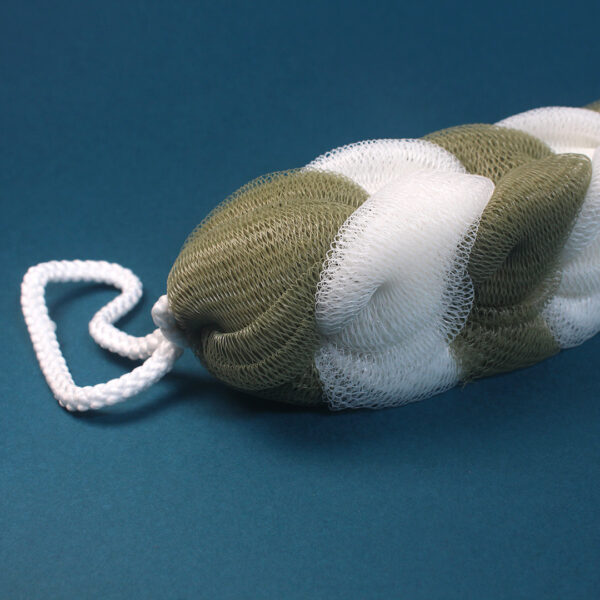 Long Braided Bath Loofah Sponge with Rope Handles - WIYAMU