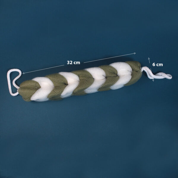 Long Braided Bath Loofah Sponge with Rope Handles - WIYAMU